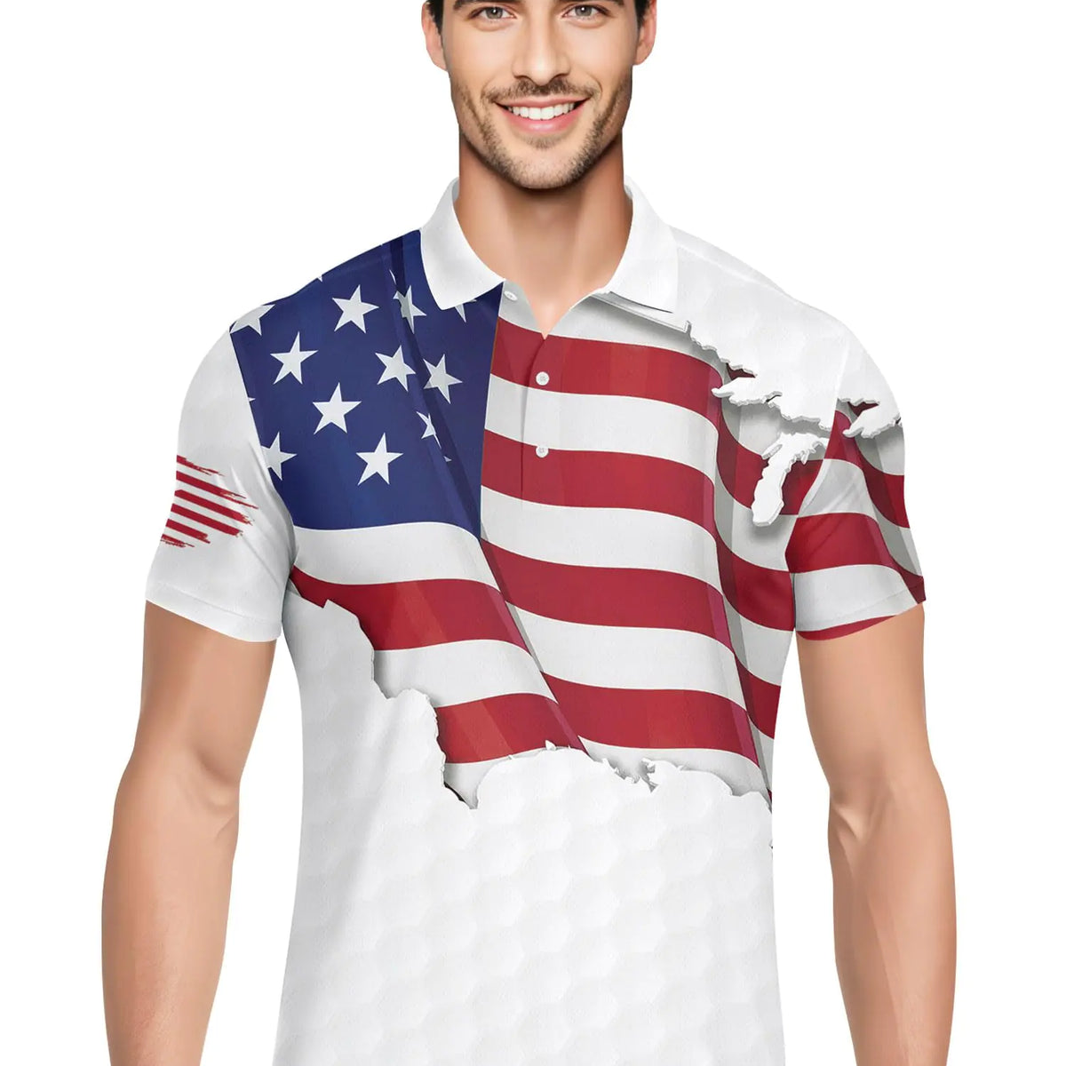 PAGYMO Flag Printed Men's Golf Polo / Medium – Mr. Grass Store